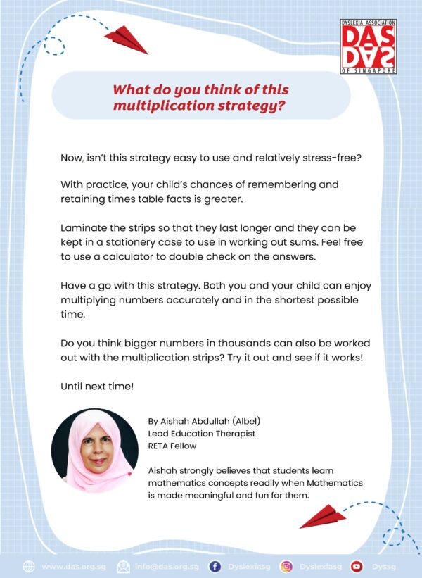 Multiplication Secrets - Dyslexia Association of Singapore